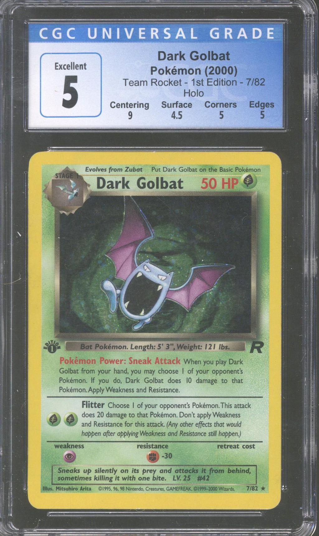 Pokemon Team Rocket 1st Edition Dark Golbat 7/82 CGC 5 – Dave & Adam's Europe
