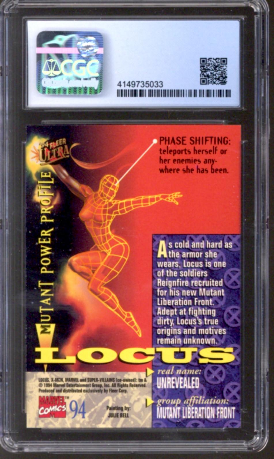 1994 Locus Fleer Ultra X-Men Fleer #94 CGC 10 (Pristine) *4149735033 ...