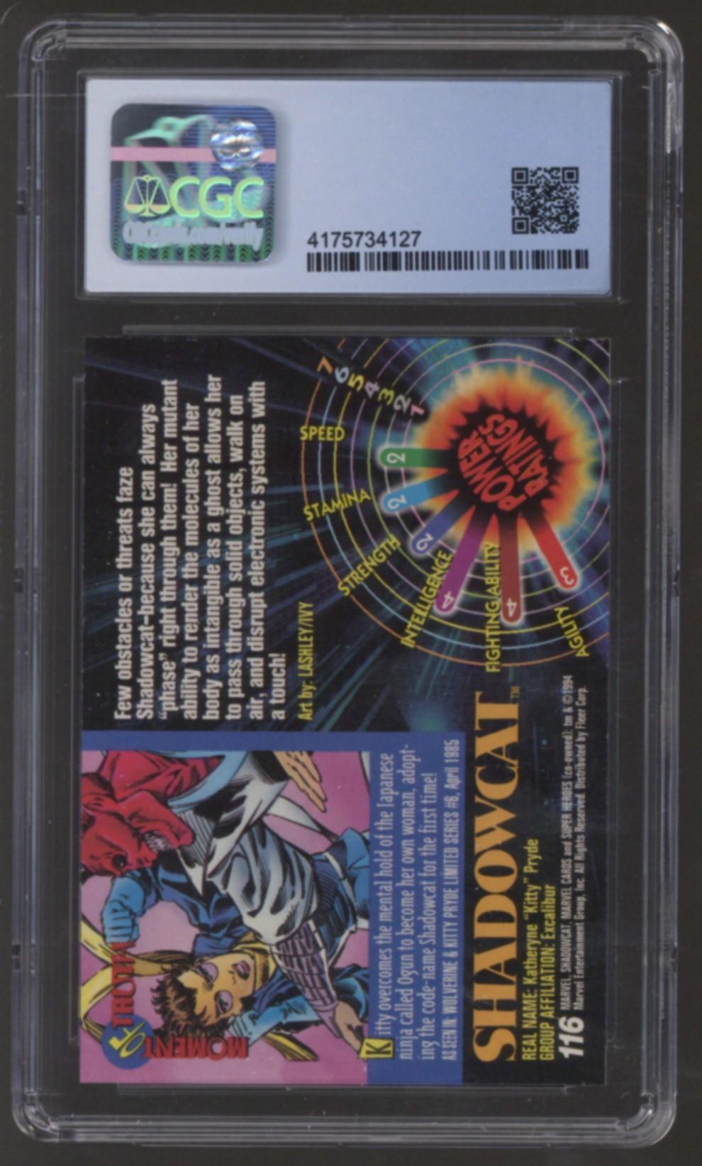 1994 Shadowcat Marvel Universe Series V Fleer #116 CGC 9.5 *4175734127 ...