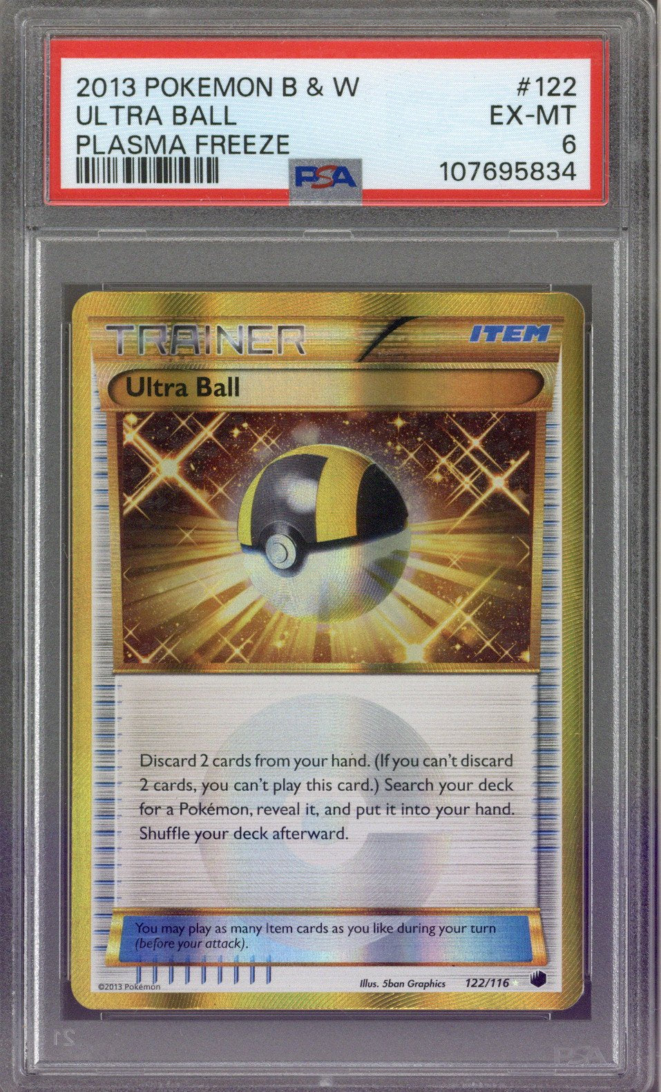 2013 Pokemon B & W Ultra Ball Plasma Freeze #122 PSA 6 – Dave & Adam's ...