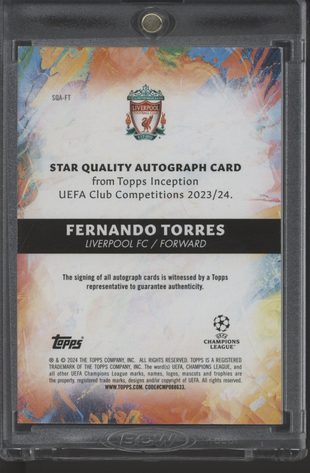 2023/24 Topps Inception Fernando Torres Auto 06/49 Card #SQA-FT – Dave ...
